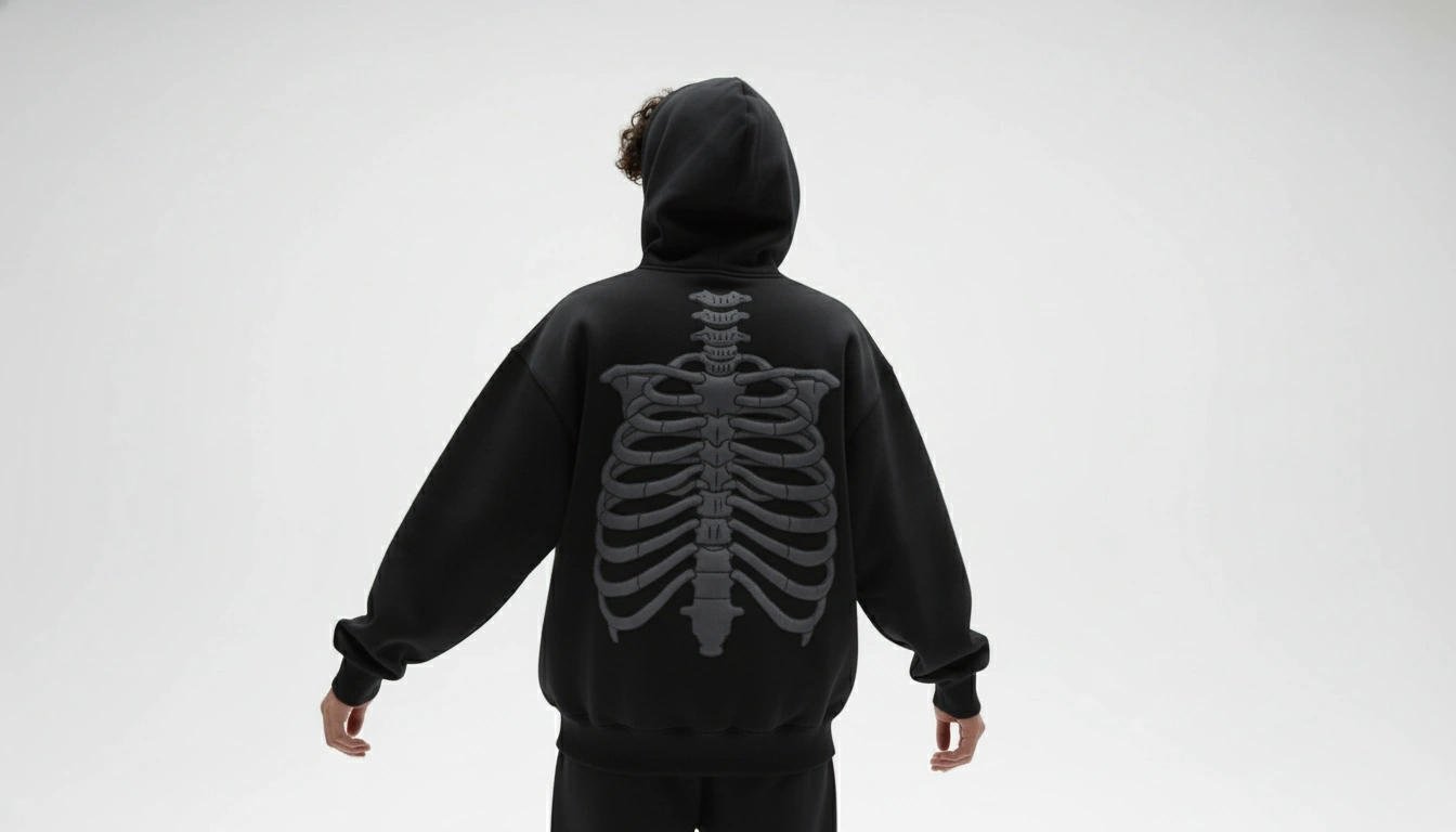 Oversized Boxy Skeleton Zip-up – eraZed